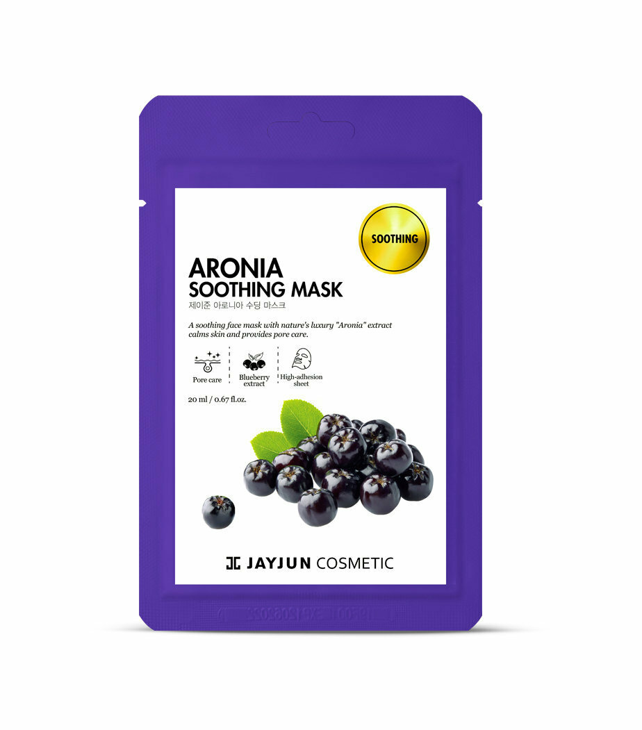 JayJun Aronia Soothing Mask Маска тканевая для лица успокаивающая с черноплодной рябиной, 20 мл