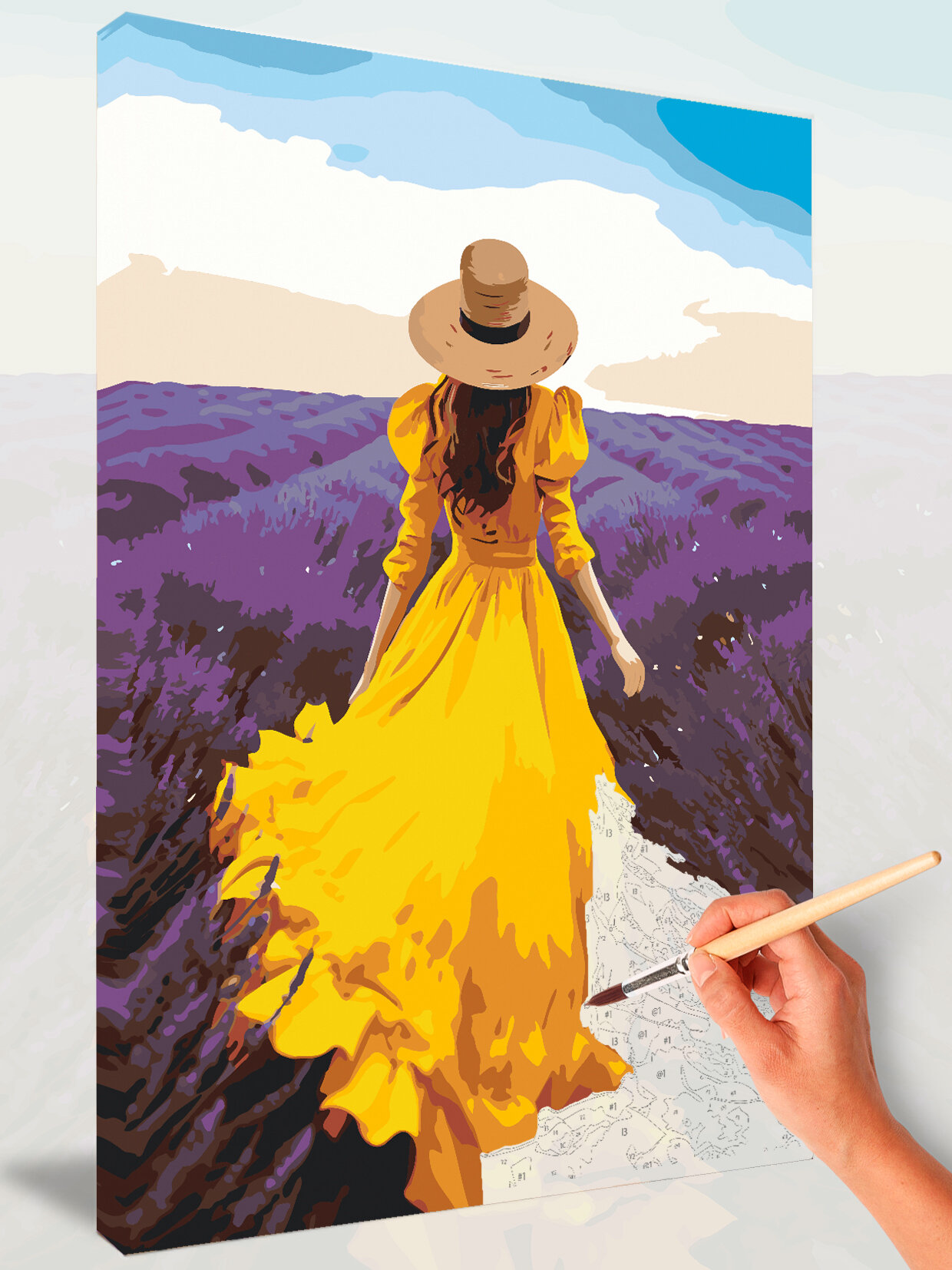 Картина Art IrbisPrint по номерам холст на подрамнике 40х50 см Девушка в лавандовом поле