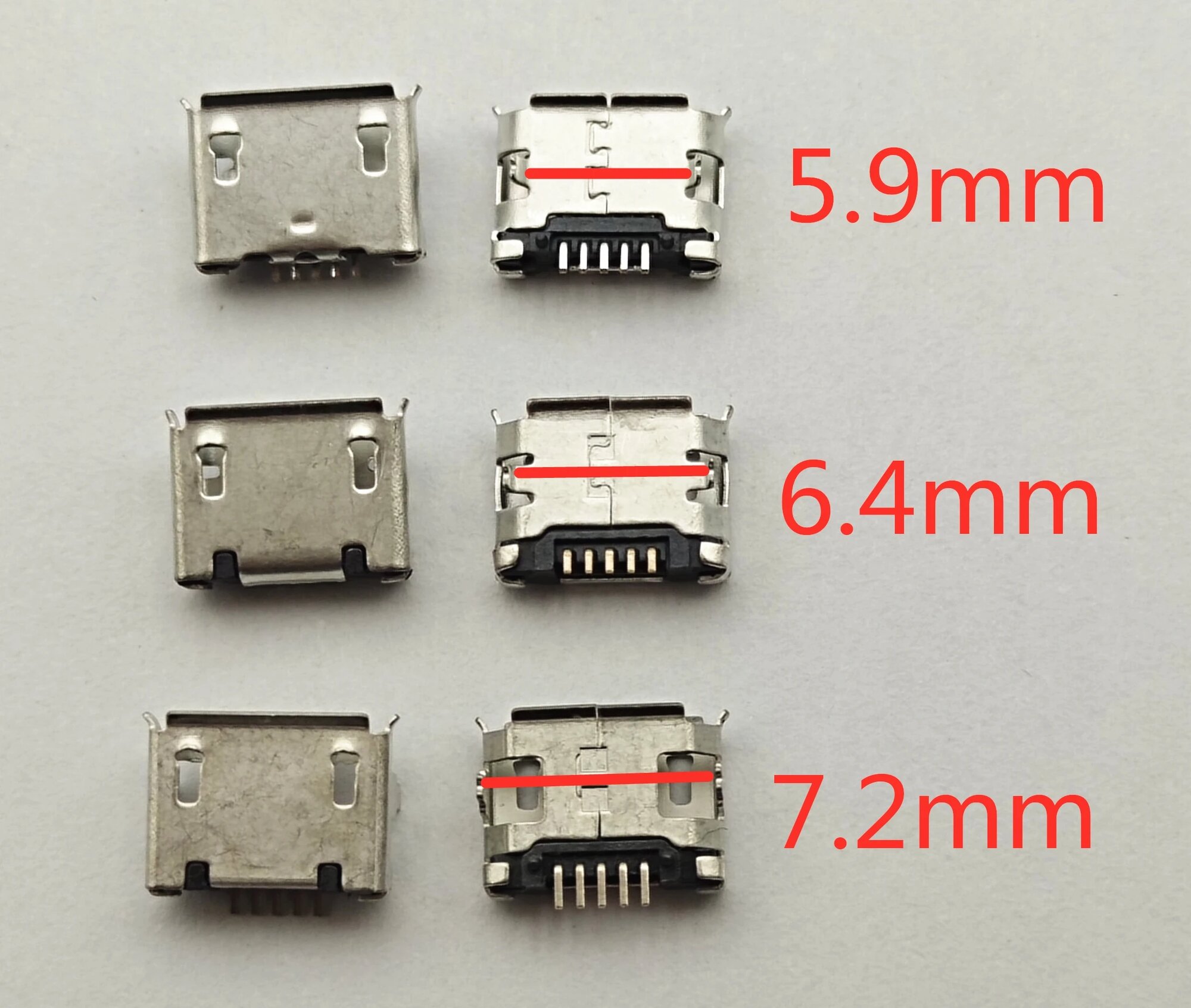 NIUKETAT Micro USB Connector 5pin 100pcs for 7.2mm
