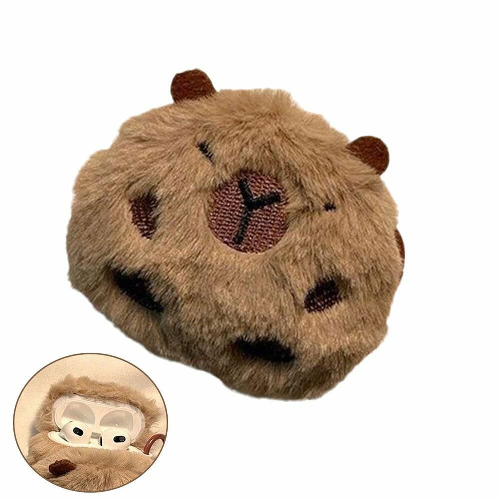 Кейс капибара плюшевый для наушников для беспроводных наушников AirPods 1/2/3/pro/pro2