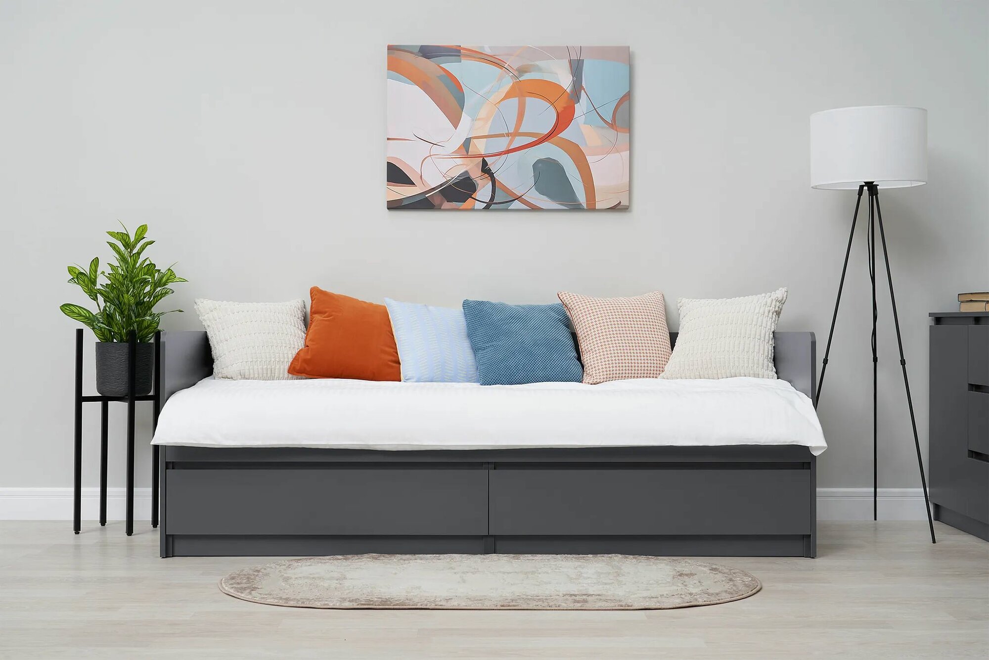 Кровать детская с ящиками Челси 200х80см Графит