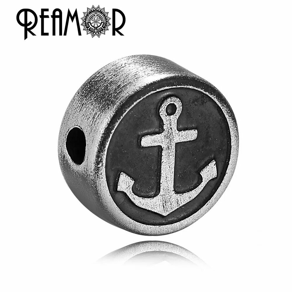 Бусина Nautical Anchor из нержавеющей стали, Retro Black