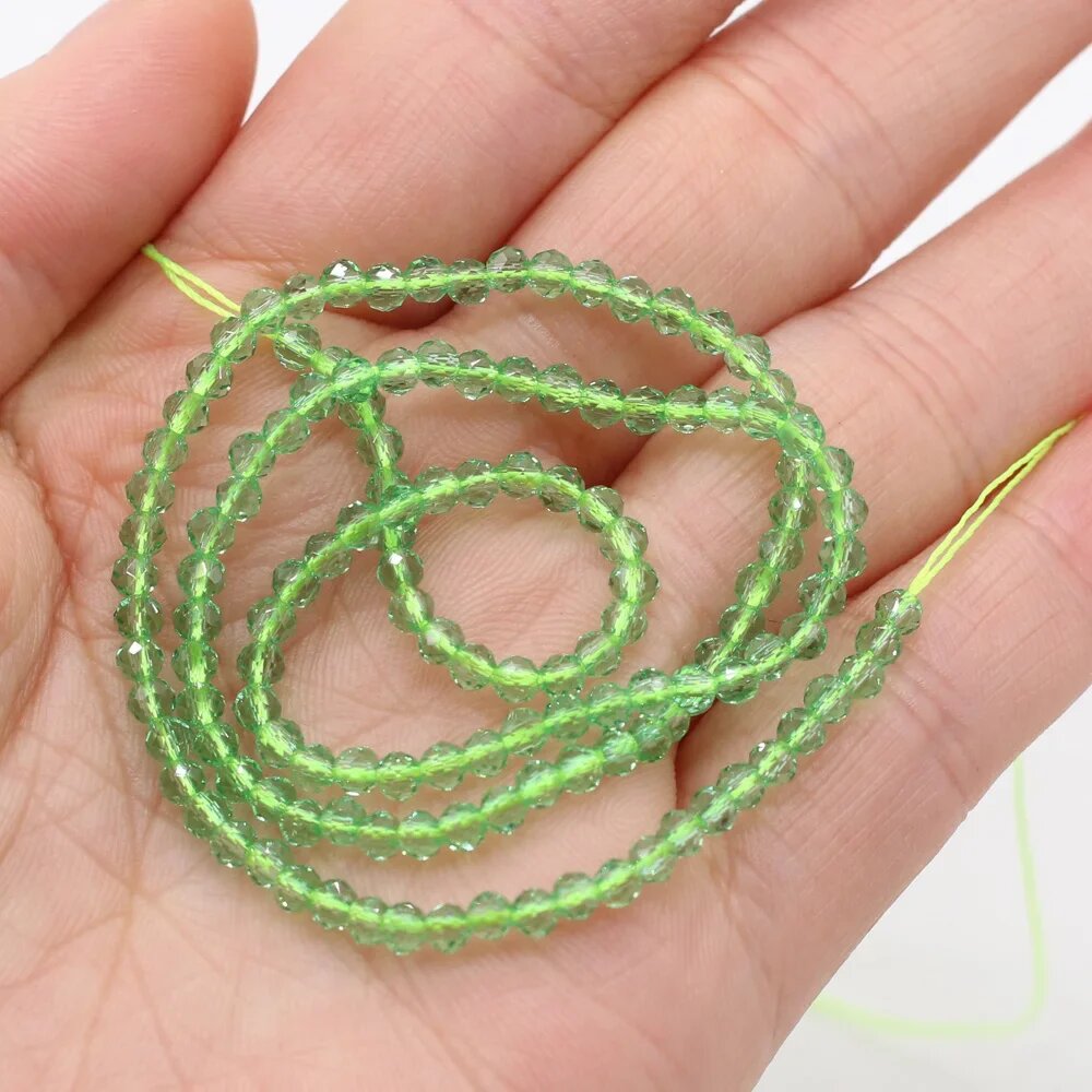 Бусины шпинель и кристалл 125 шт Изумрудный, Флуоресцентный зеленый