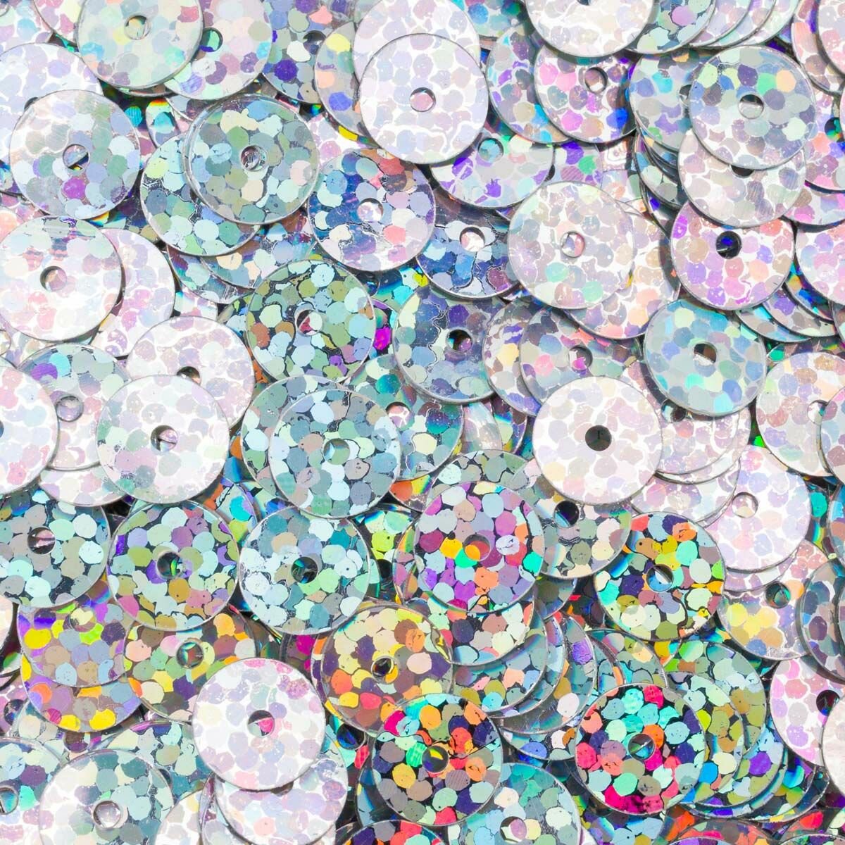 Пайетки плоские, 6 мм, упак./10 гр, Astra&Craft (50112 серебро голог.)