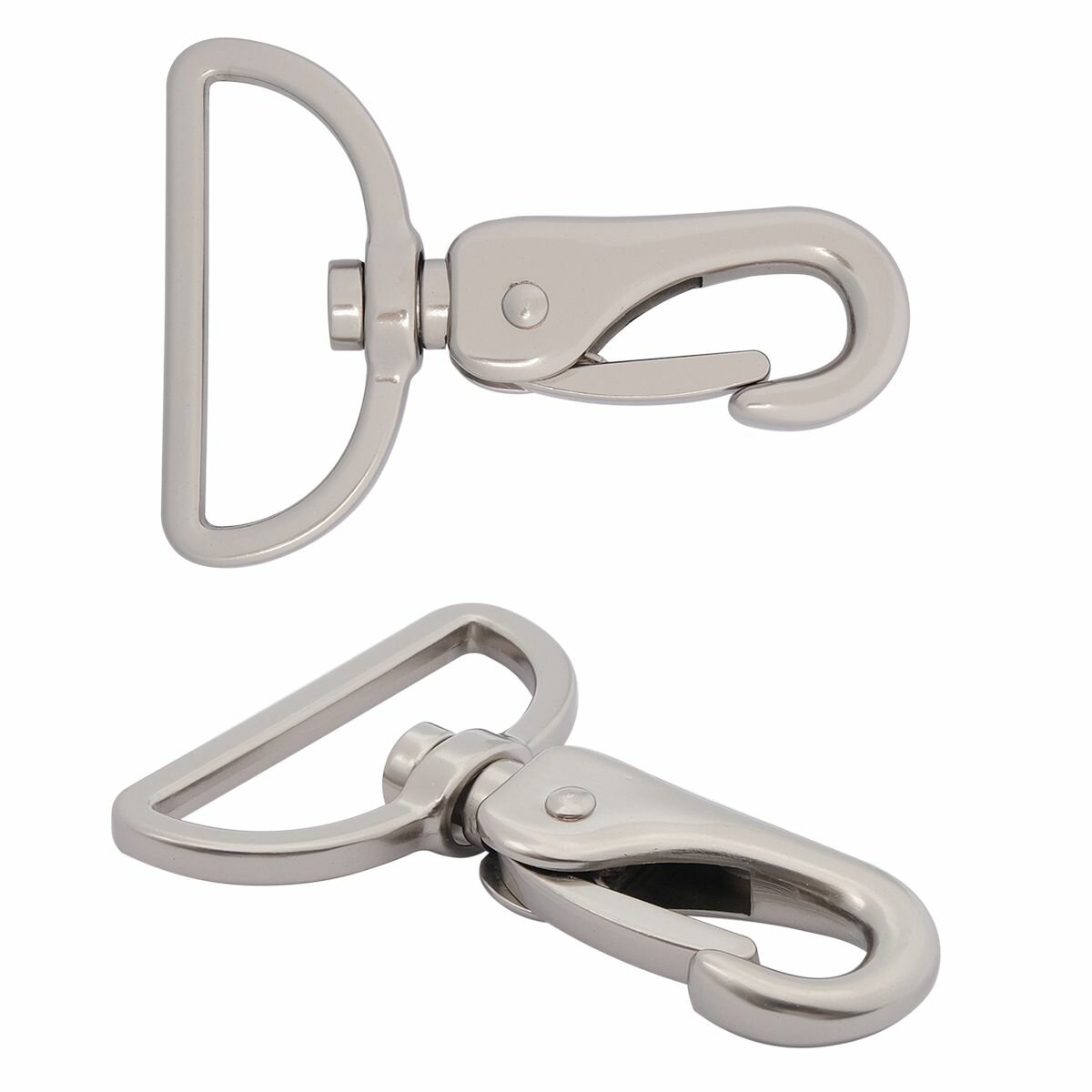 6835 Карабин поворотный с полукольцом 38мм (45*62мм) металл, серебро BIG