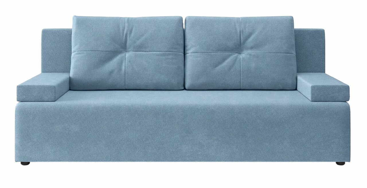 Диван-кровать Лиссабон, 200х90х90 см, велюр Bingo Blue, механизм Еврокнижка, прямой диван раскладной, с ящиком для белья. Гарантия 12 месяцев