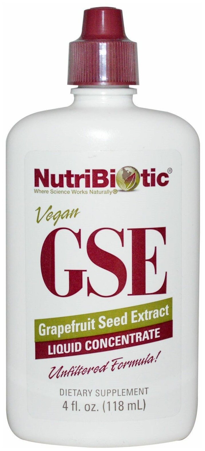 NutriBiotic, GSE веганский экстракт семян грейпфрута, жидкий концентрат, 118 мл