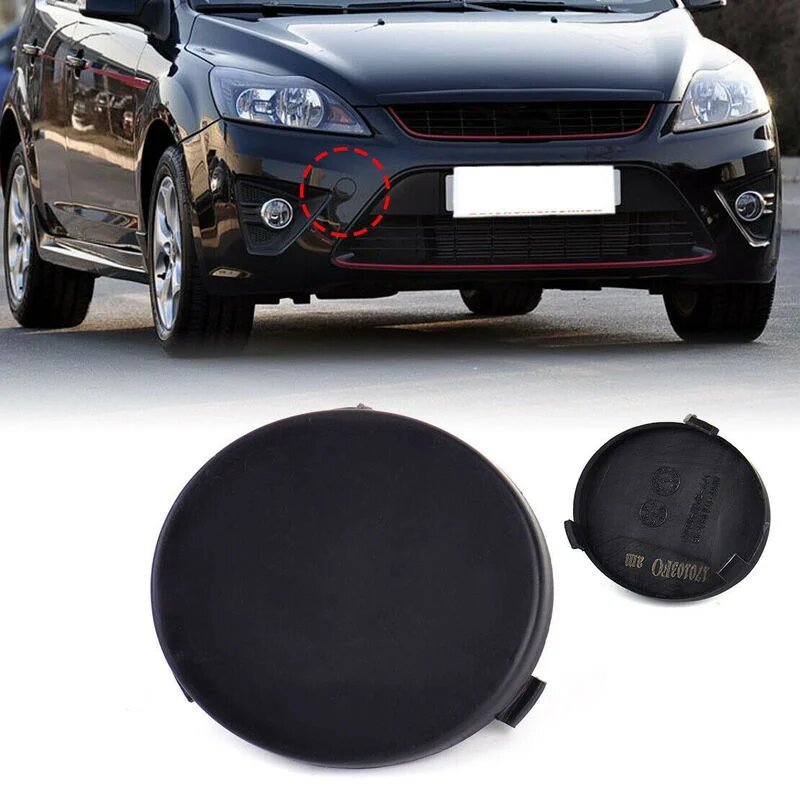 Автомобильный передний бампер, буксировочный крючок, крышка для Ford Focus II 4 Door 2009 2010 2011 8M51-17A989-AB 8M5117A989AB, черный пластик