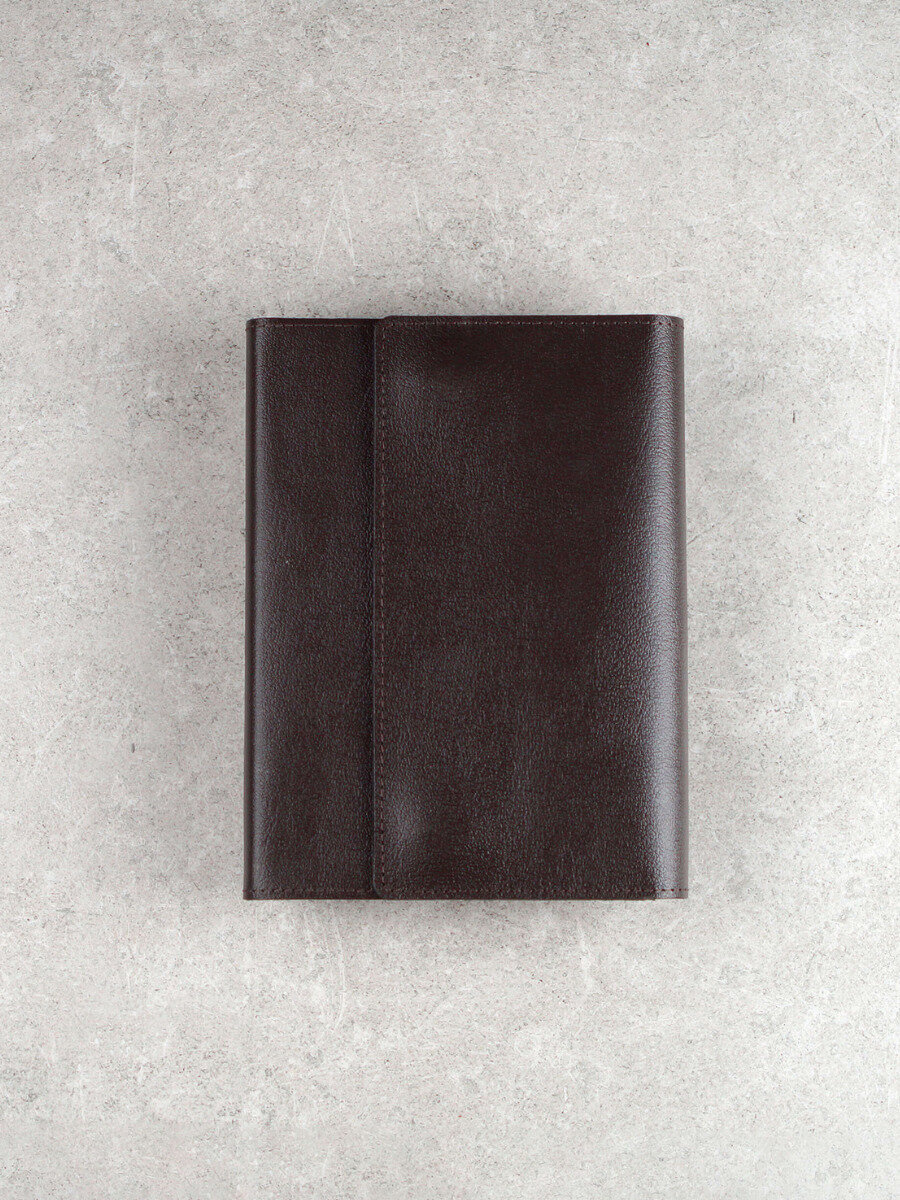 Блокнот MONOMOUNT, A5, на магните, натуральная кожа, недатированный, коричневый