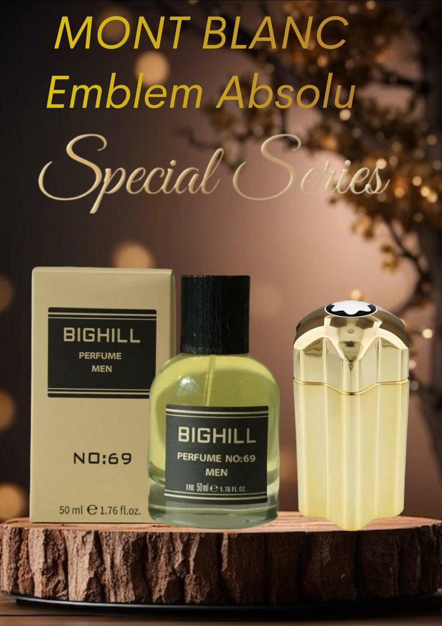 EYFEL Парфюм мужской серии Bighill, аромат MEN NO:69 Emblem Absolu, древесные , селектив,50мл