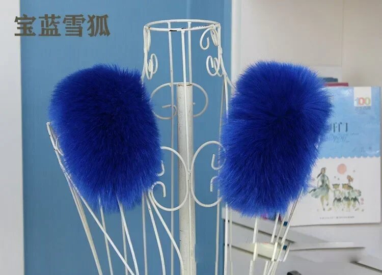 Qearlstar Женщины Faux Мех куртка украшение Мех плечо плечовая полоса 2pcs одежда сумка аксессуары,100,26,5, искусственный мех, полиэстер, полиэстер, королевский синий, SKU00340