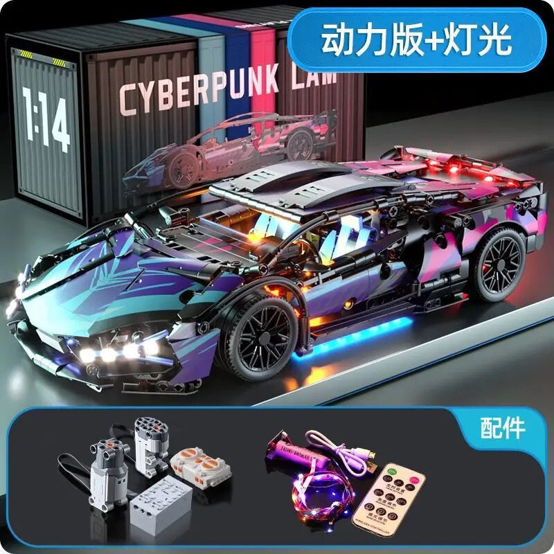 Совместим с кубиками LEGO, киберпанком, Porsche, Lambo, Star Wars, спортивным автомобилем Gini, детскими игрушками, машинкой с дистанционным управлением.