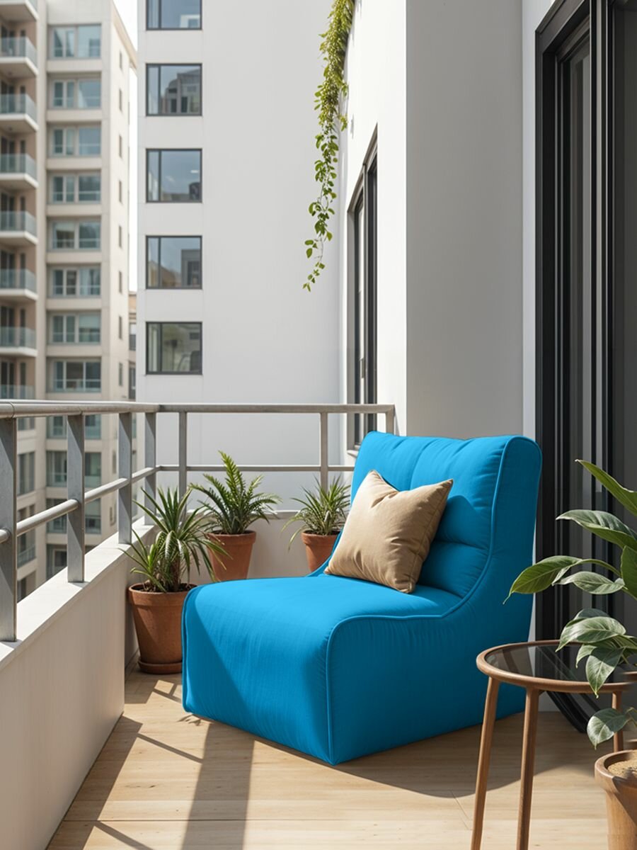 Кресло для дачи Evolution Sofa - Azurri Blue (олефин, голубой) - садовая мягкая мебель для отдыха и релакса
