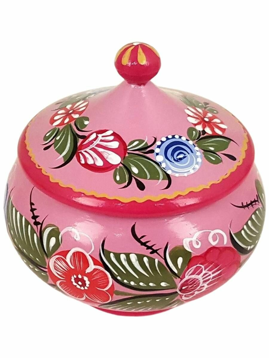 Солонка №4-4, Городецкая роспись, ручная авторская работа