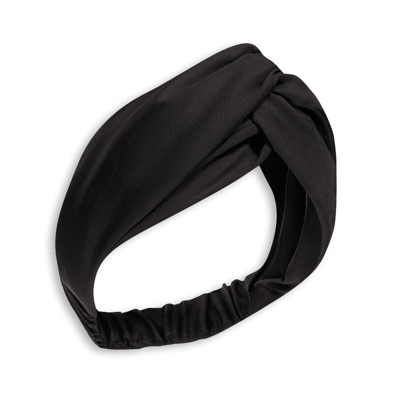 Повязка для волос David Gray "Обсидиан", натуральный шелк, черный, 1 шт