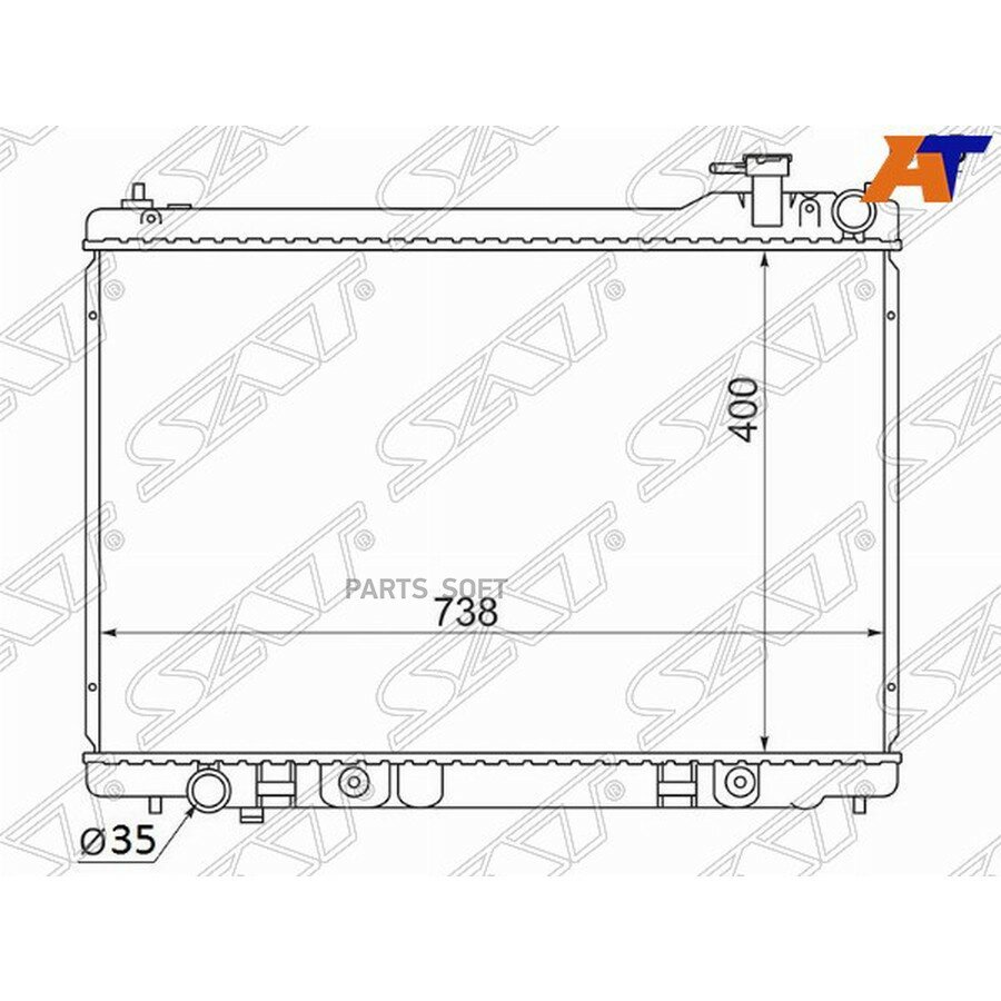 Радиатор Infiniti G35 02-07 / Nissan Skyline 01-07 от официального дистрибьютора, SAT, артикул NS0009G35