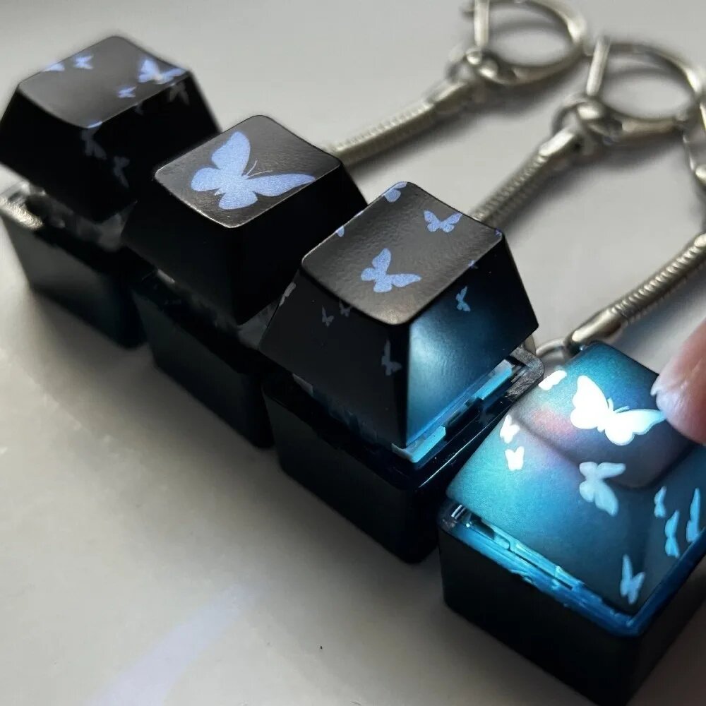 Черный пластиковый брелок-кнопка