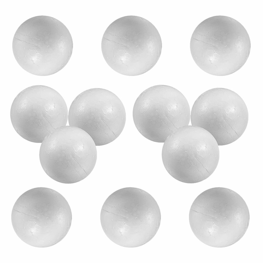 Пенопластовые шарики 7 см, круглые белые шары для творчества и поделок 12 шт шарики для рукоделия, школьных проектов, свадебного и праздничного декора