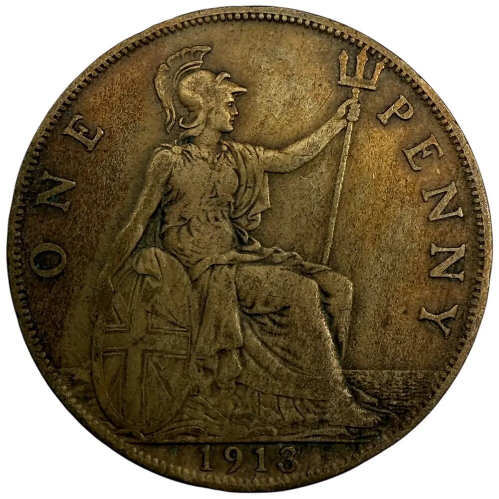 Великобритания 1 пенни 1913 г. (Cu)
