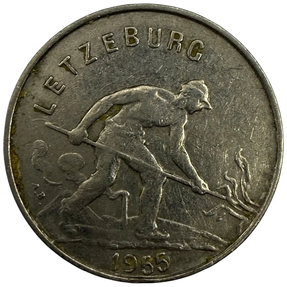 Люксембург 1 франк 1955 г.