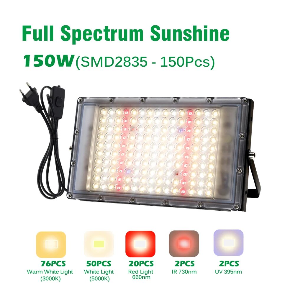 Фитолампа LED TRANYTON Full Spectrum Sunshine 150W