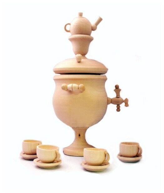 Самовар с комплектом посуды