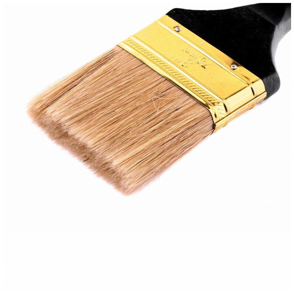 MATRIX 83154 Кисть плоская Профи 3, натуральная щетина, деревянная ручка MATRIX 83154