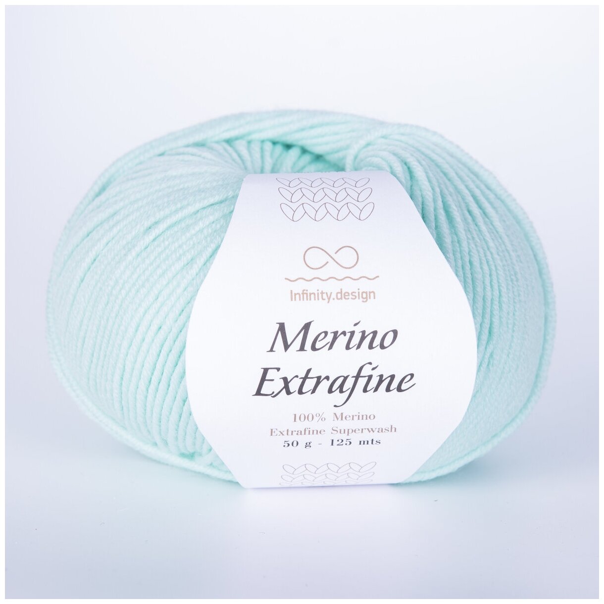Пряжа для вязания Infinity Design Merino Extrafine (7711 Mint) 4 мотка