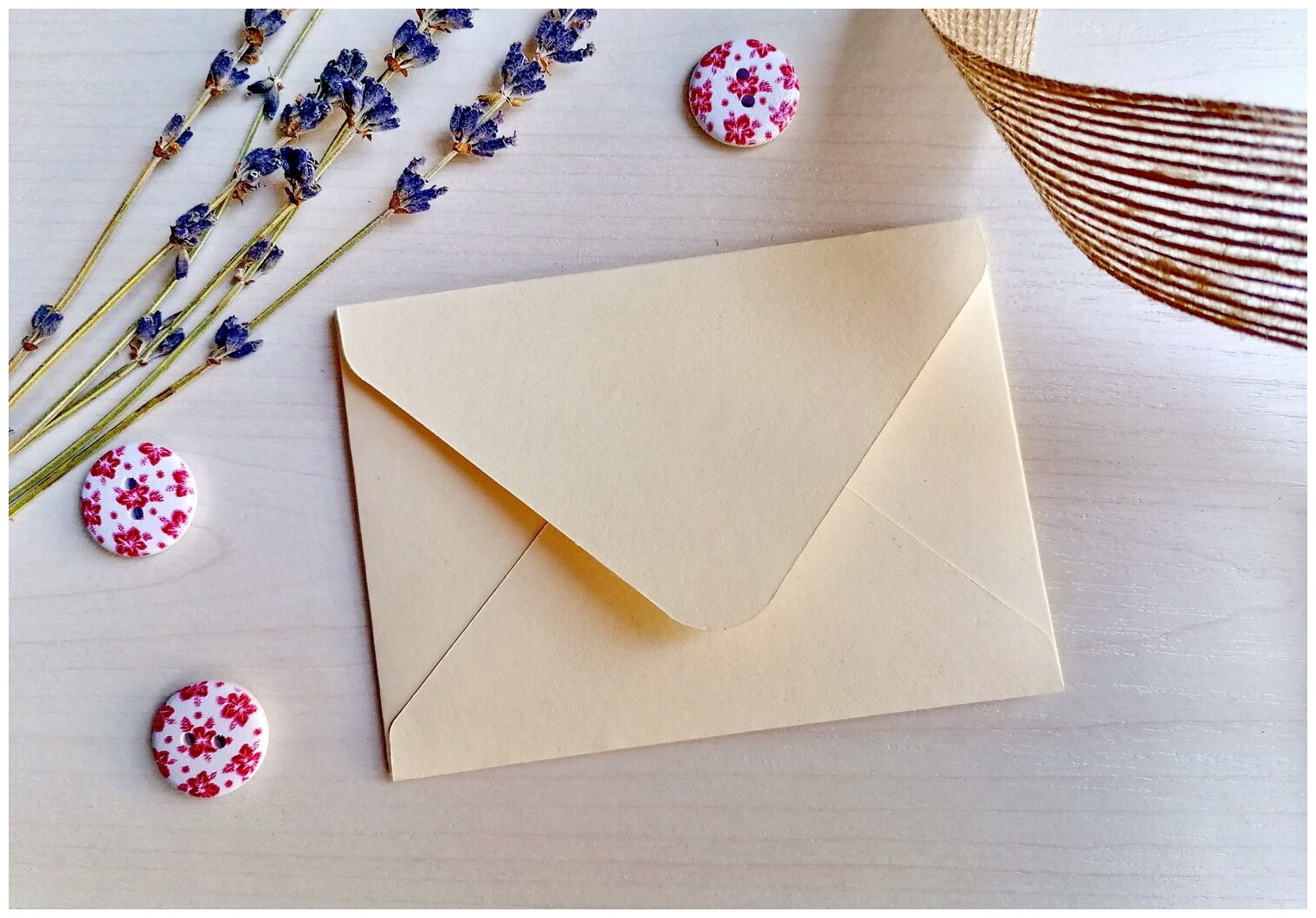 Мини конверты бумажные, Шампань, 7 штук, 10,5х7,5 см