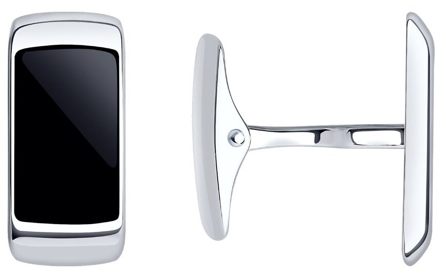 Запонки, серебро, 925 проба, родирование, эмаль