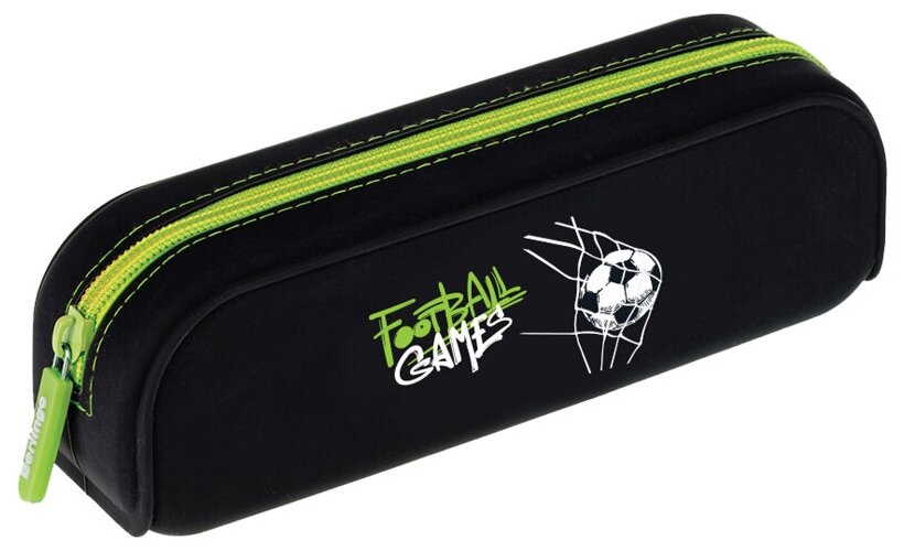 Пенал 1 отделение, 200*50*60 Berlingo "Football game", силикон