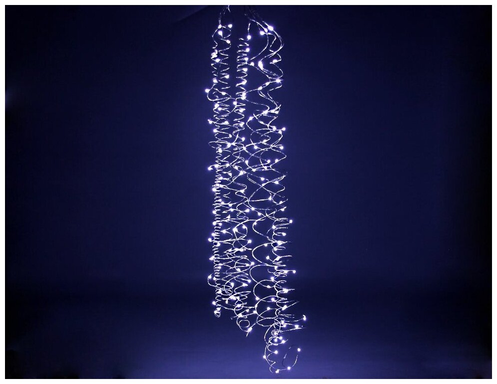 Гирлянда (роса), 300 холодных белых mini LED-ламп, 10х3+5 м, серебристый провод, уличная, Koopman International