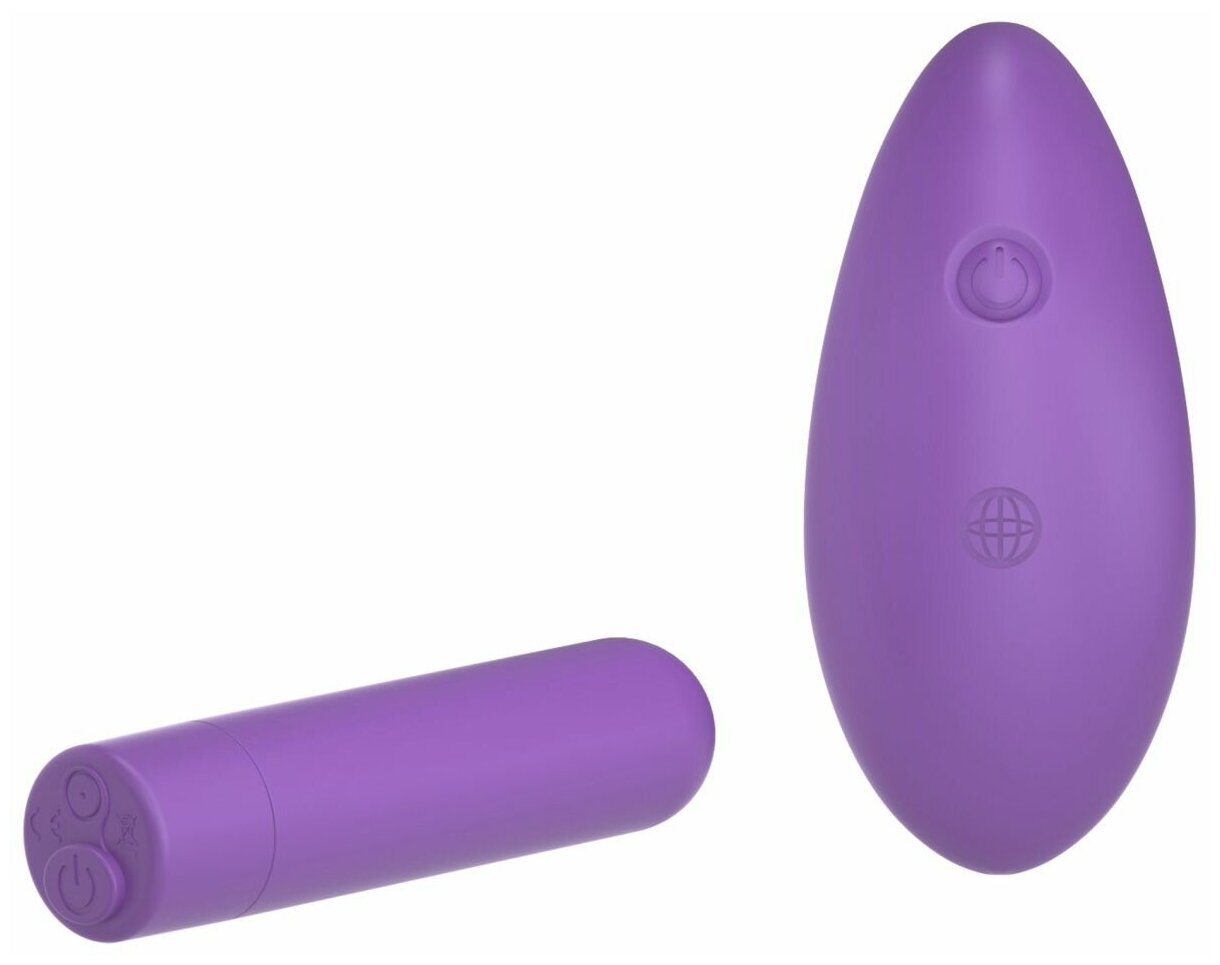 Фиолетовая вибропуля с пультом Rechargeable Remote Control Bullet - 7,62 см.