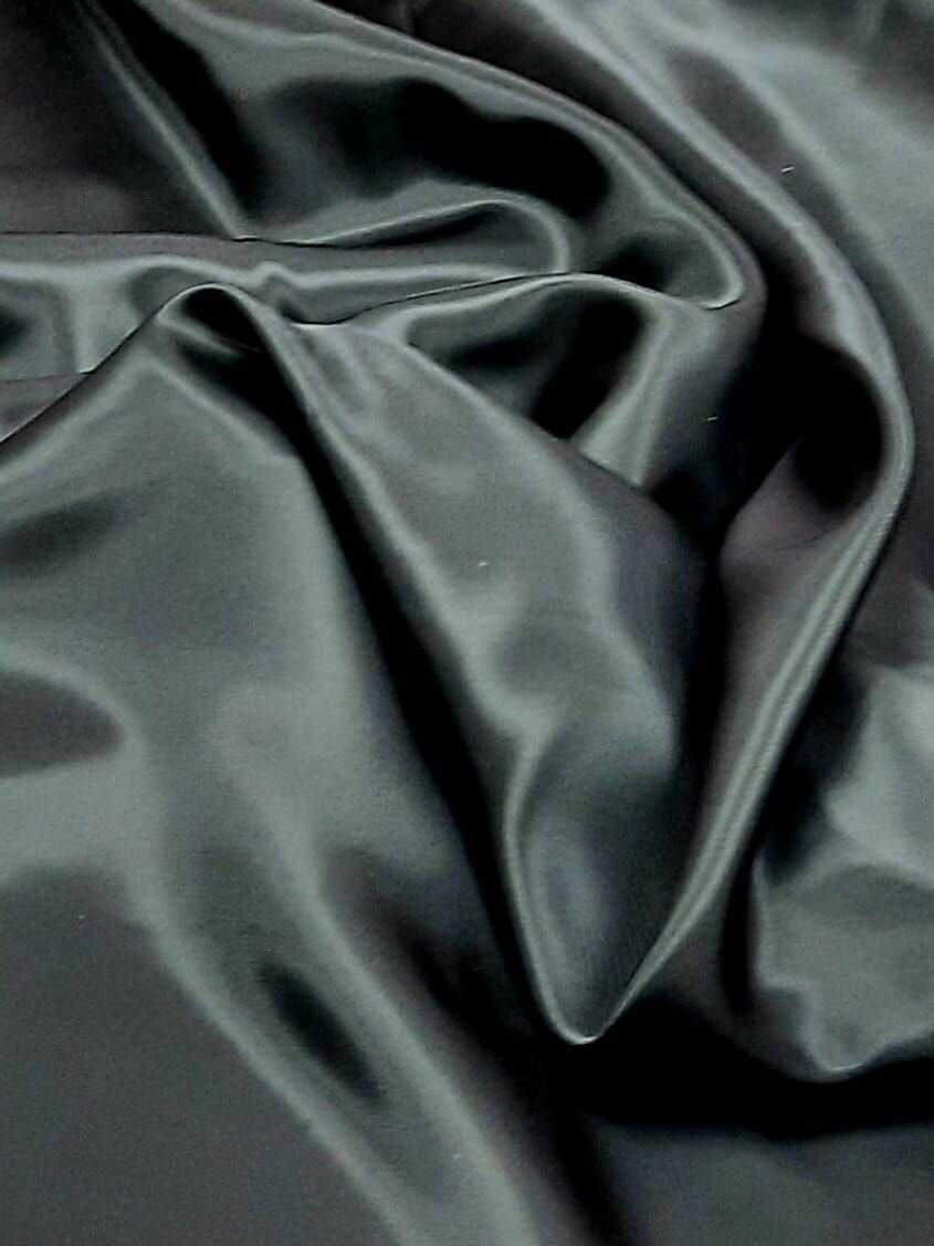 Ткань подкладочная Twill, Жаккард, Поливискоза, цвет чёрный, гладкокрашенный