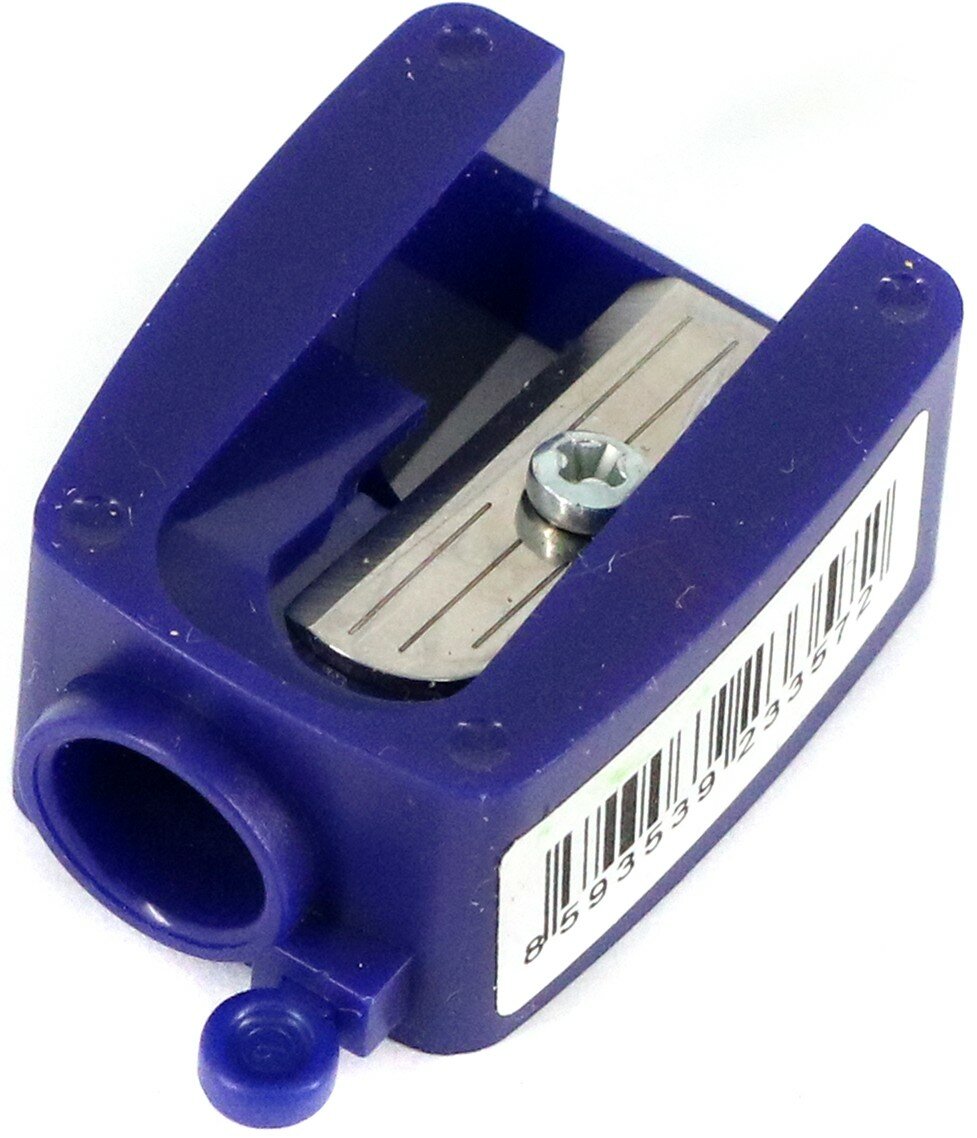 Точилка пластиковая одинарная 0106, для закругленной заточки, синяя