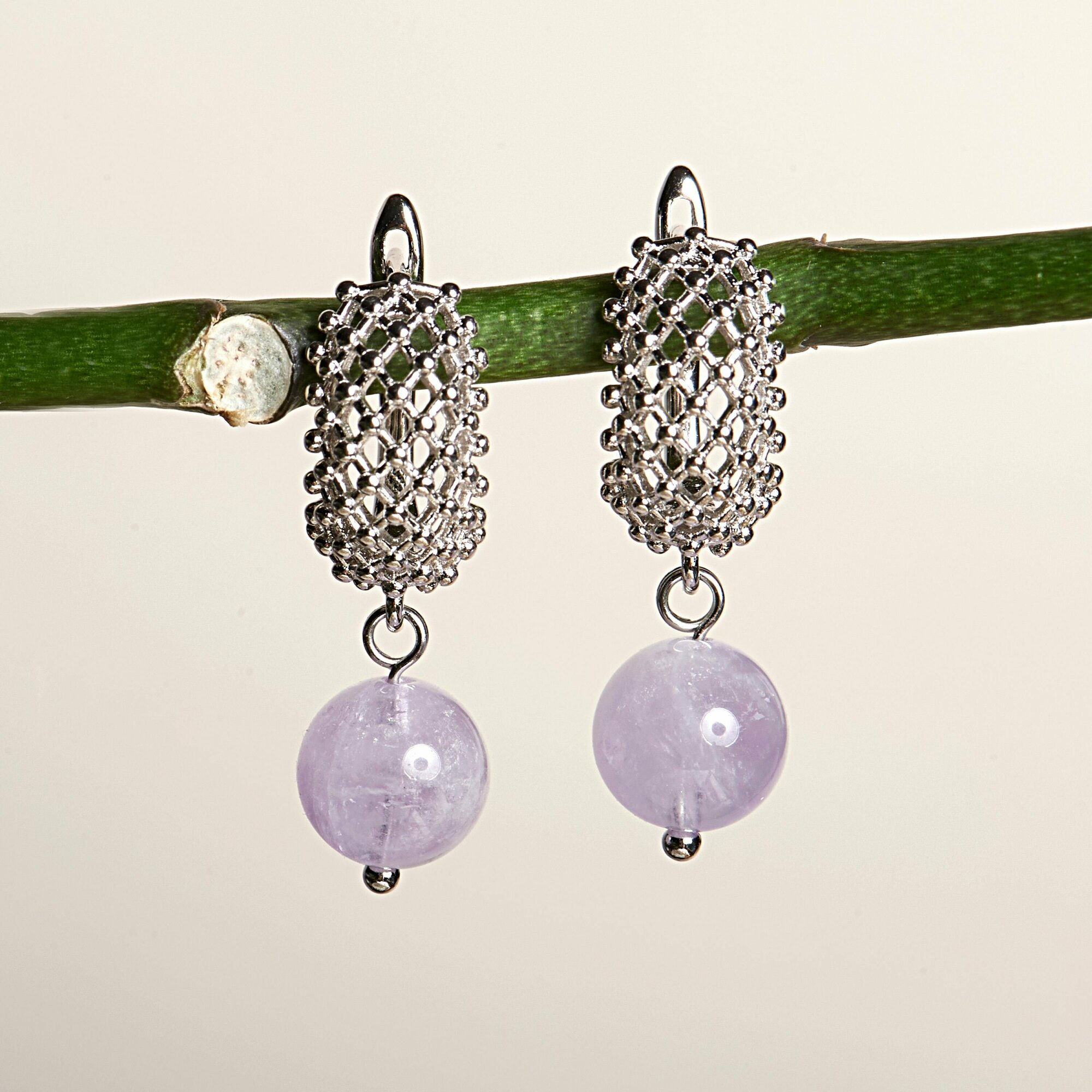 Серьги, аметист