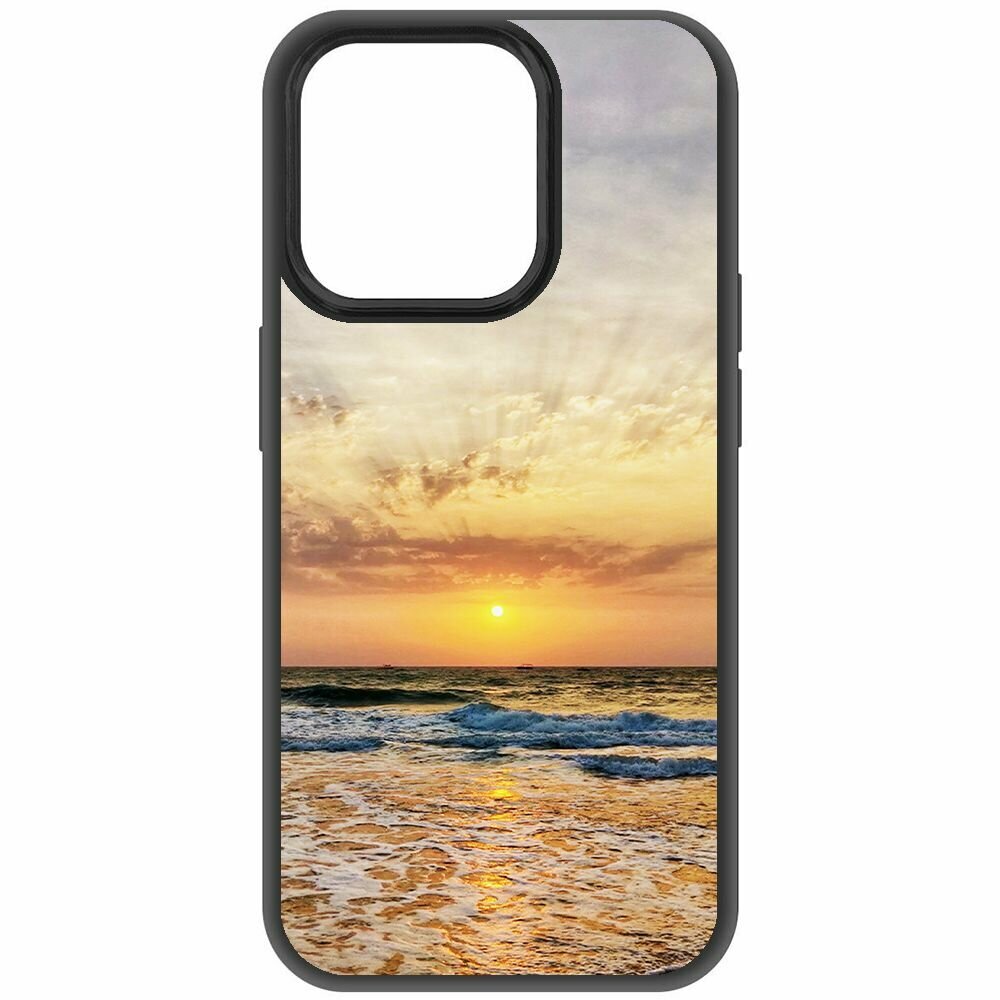 Чехол-накладка Krutoff Soft Case Индия, Пляжи Гоа для iPhone 15 Pro черный