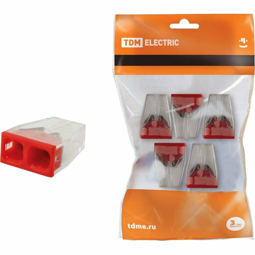 Строительно-монтажная клемма TDM ELECTRIC КБМ-2273-232 2,5мм2 с пастой 5 шт/упак SQ0517-0121