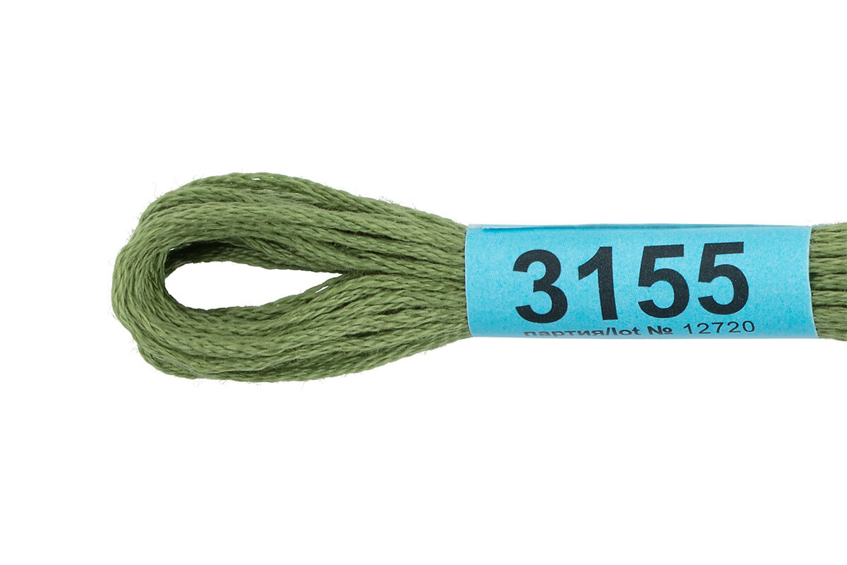 Мулине "Gamma" 100% хлопок 8 м №3155 бл. хаки