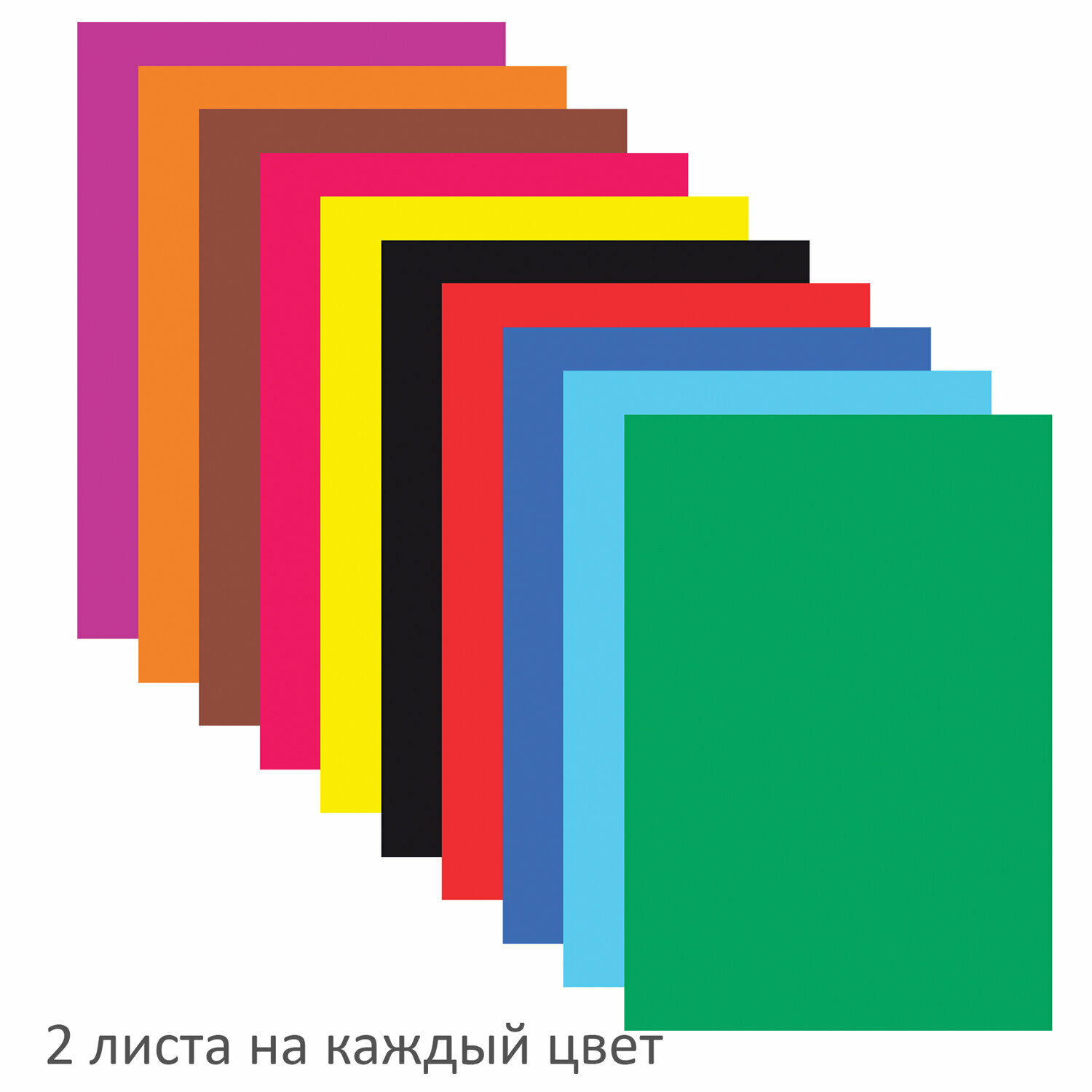 Упаковка 6 шт. Цветная бумага А4 2-сторонняя мелованная, 20 листов 10 цветов, в папке, BRAUBERG, 200х280 мм, "Кактусы", 115171