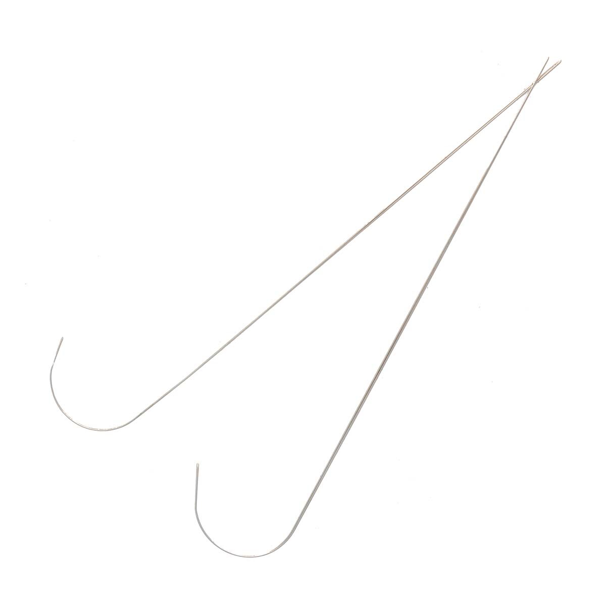 Иглы для бисера изогнутые, 2 шт, длина 11,5 см, нержавеющая проволока, Astra&Craft