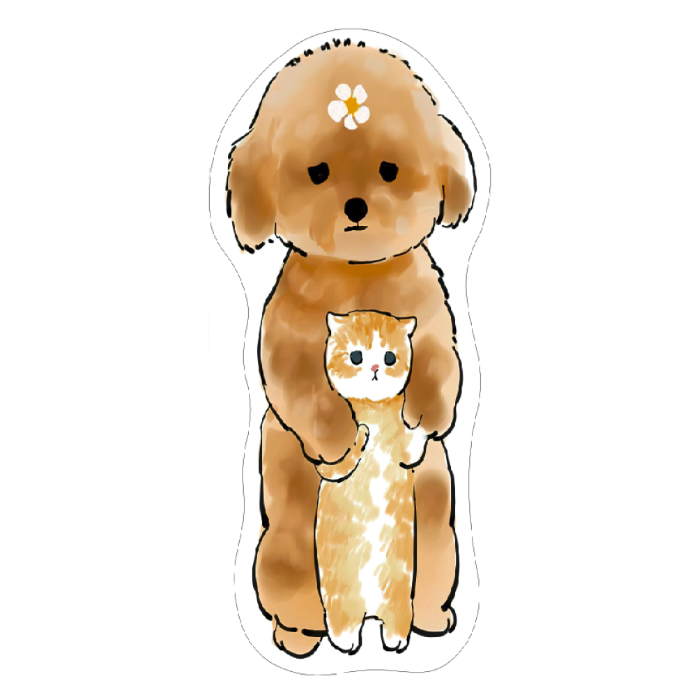 Коврик детский Kindora AC64 "Дружная парочка", искусственный мех, противоскользящий, бежевый, 60x140 см