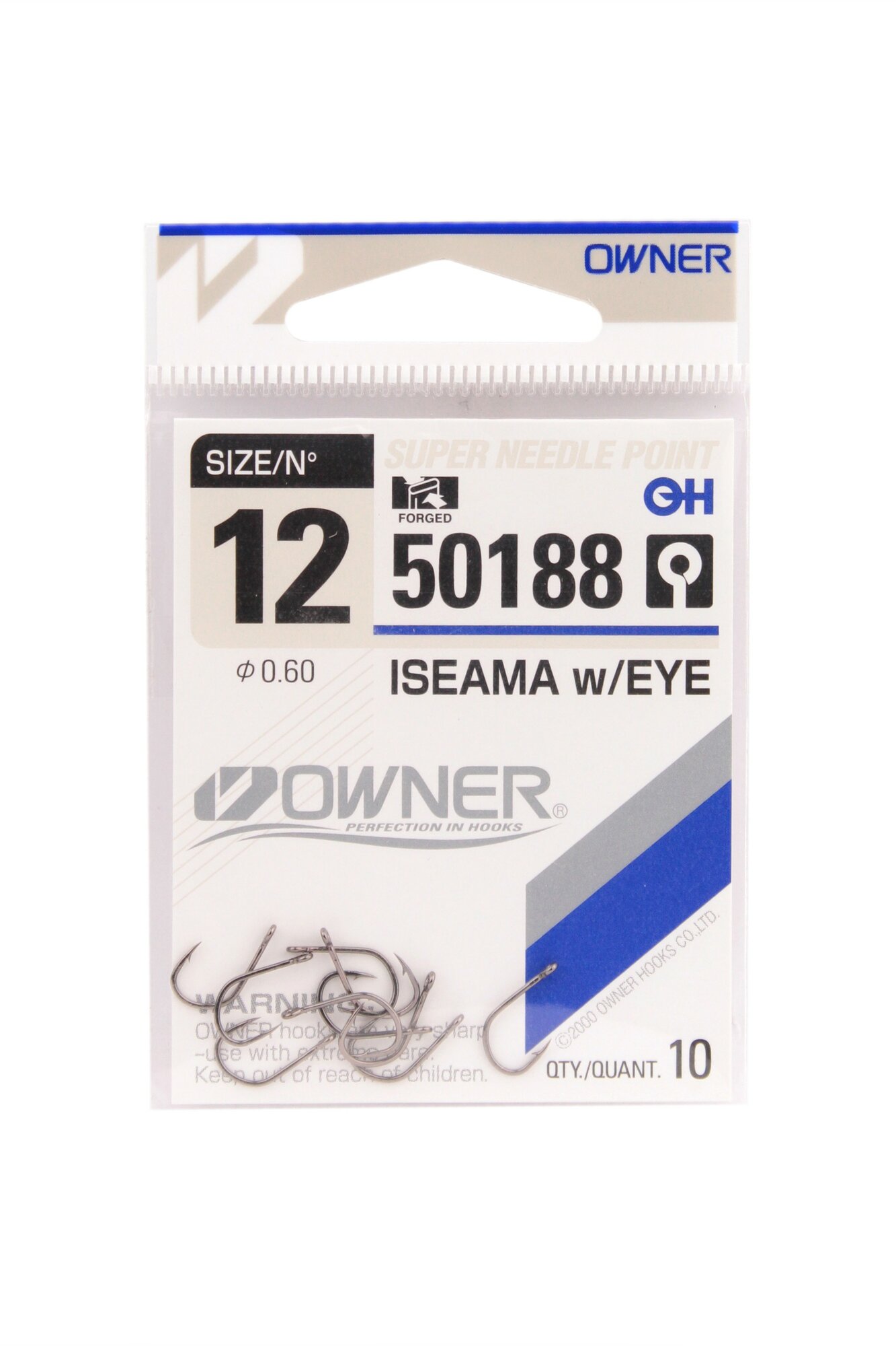 Owner одинарные крючки 50188 №12 для рыбалки - прочные, острые, долговечные, надежные