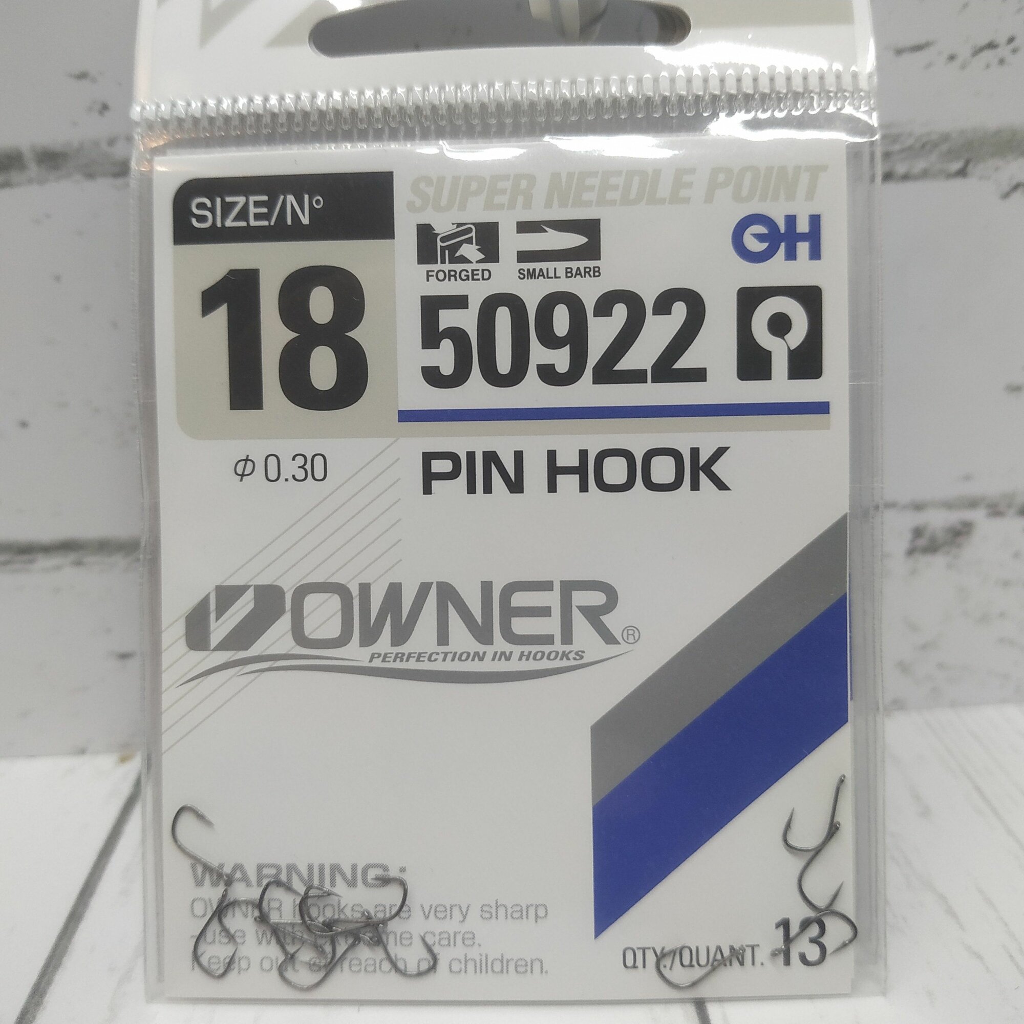 Крючки OWNER PIN HOOK 50922 №18-13шт-5уп (65шт)ORIGINАL. Овнер Крючок. Одинарные для рыбалки.