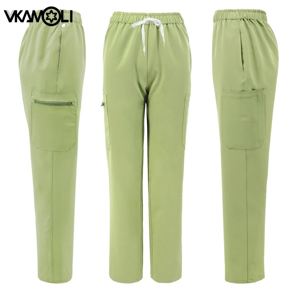 Vkamoli Хирургический костюм из вискозы, полиэстера и спандекса Зеленый, L, Scrub pants