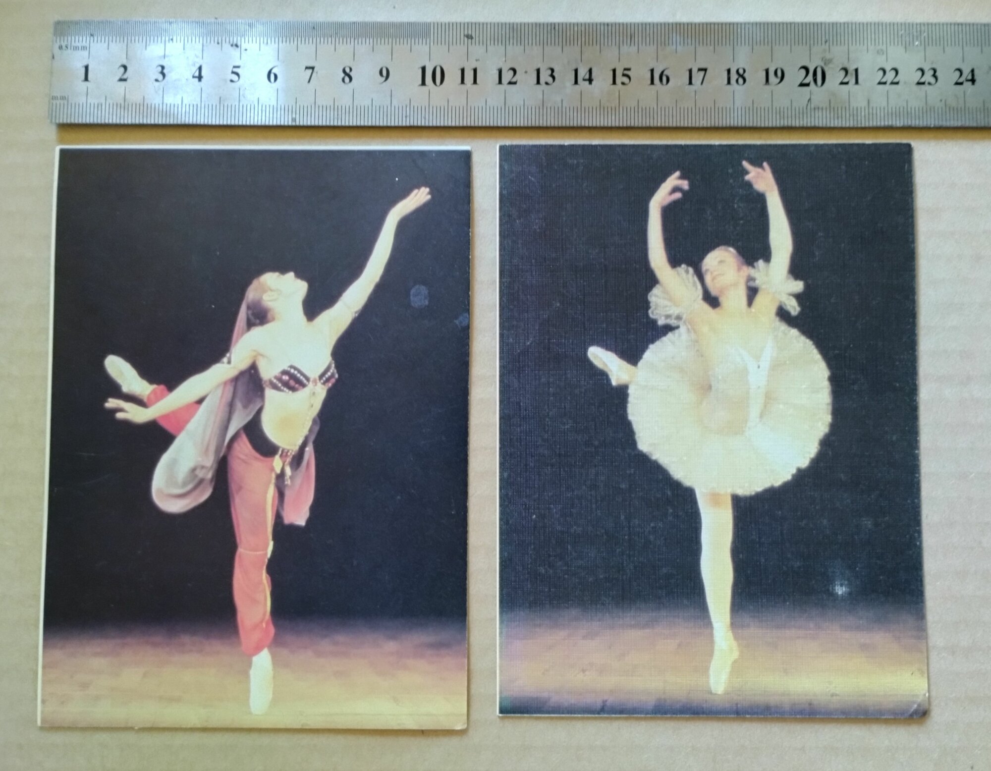 Набор карманных календариков СССР в формате открытки. 1988 год. Балерины-2 (2 штуки)