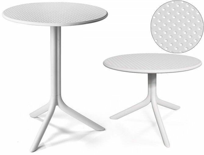 Стол обеденный Step + Step Mini Nardi белый, пластик, круглая столешница, ножки
