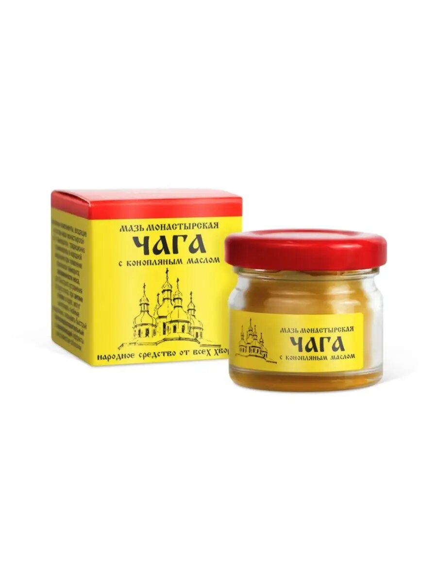 Мазь Монастырская Чага с конопляным маслом, 28 мл