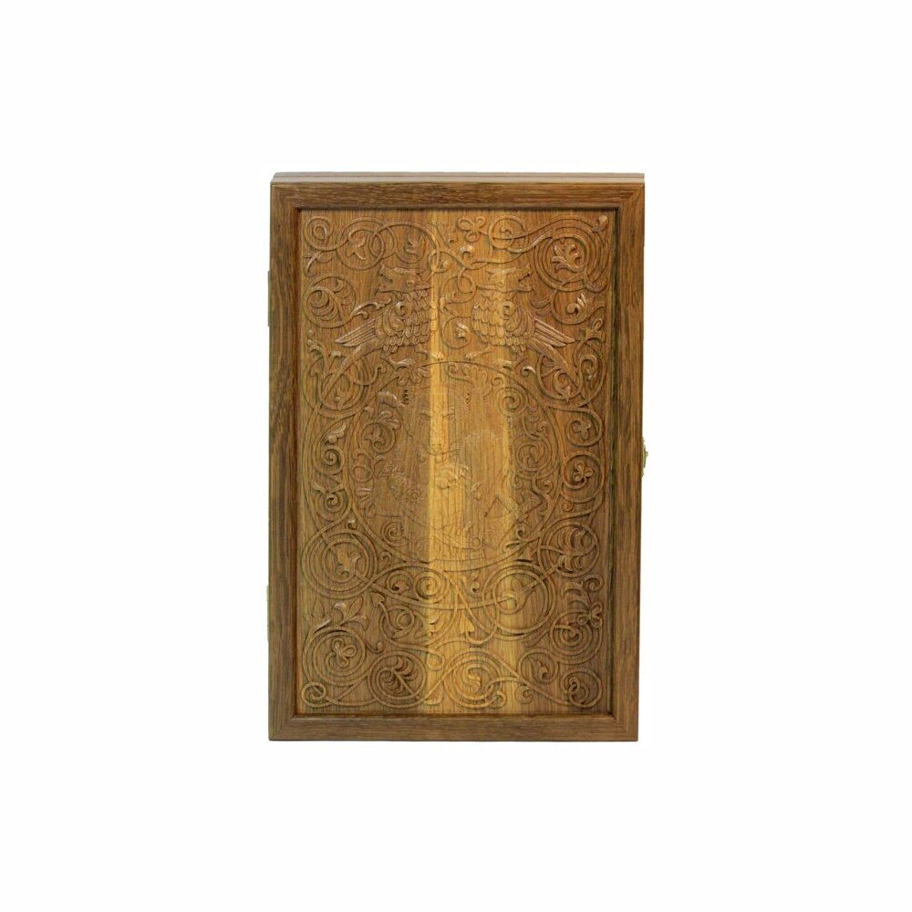 Резные дорожные нарды-шашки из массива чёрного дуба Берендей 36х46 см 999-168-14