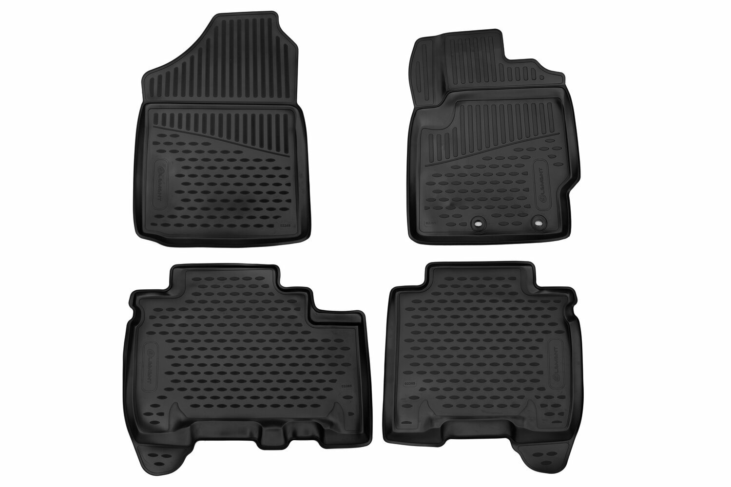 Коврики в салон 3D для TOYOTA Ractis 2010-2016 (II) правый руль хэтчбек 5 дв. 2WD Element 4 шт. черный полиуретан, ELEMENT3D02265210K